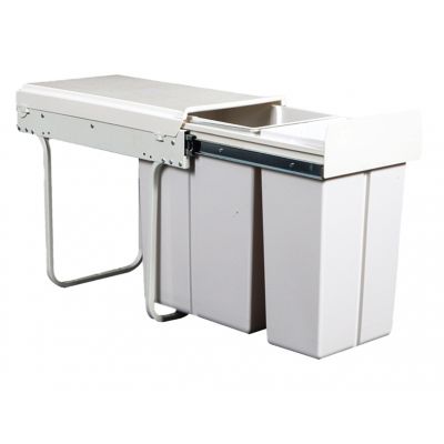 Slimline 30L (20L + 10L) White Standard Twin Bin
